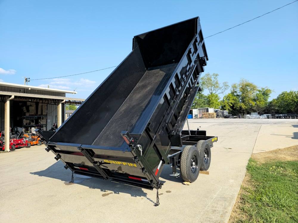 7x14 Telescopic Hydraulic Dump Trailer with 3ft Sides (2) 7K Axles 14K