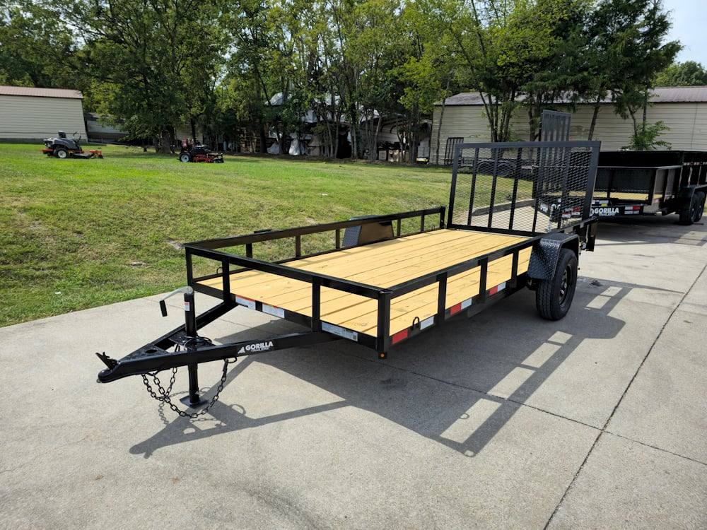 6.4x14 Straight Deck Utility Trailer 3,500lb Axles Tall Gate