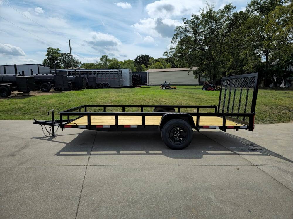 6.4x14 Straight Deck Utility Trailer 3,500lb Axles Tall Gate