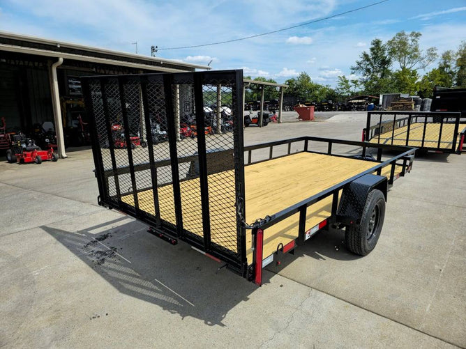 6.4x14 Straight Deck Utility Trailer 3,500lb Axles Tall Gate