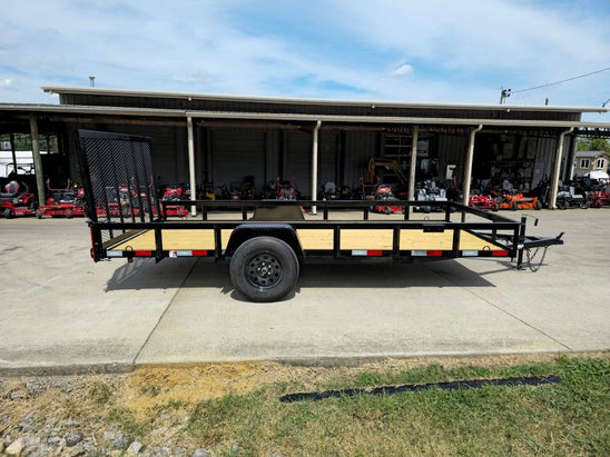 6.4x14 Straight Deck Utility Trailer 3,500lb Axles Tall Gate