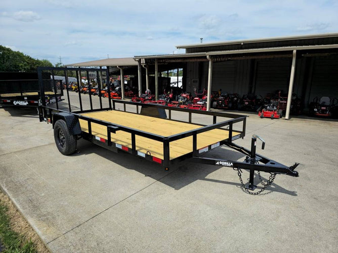 6.4x14 Straight Deck Utility Trailer 3,500lb Axles Tall Gate
