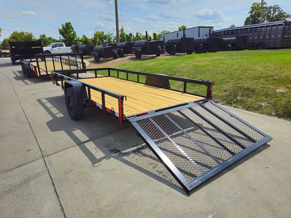 6.4x14 Straight Deck Utility Trailer 3,500lb Axles Tall Gate