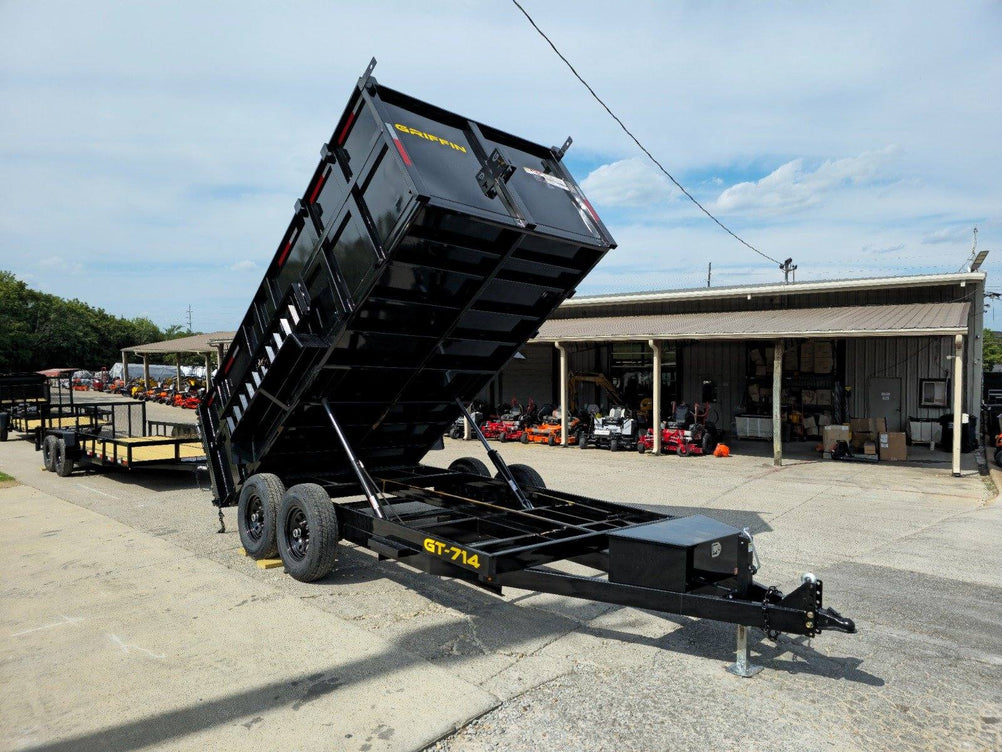 7x14 Hydraulic Dump Trailer with 4ft Sides (2) 7K Axles 14k GVWR