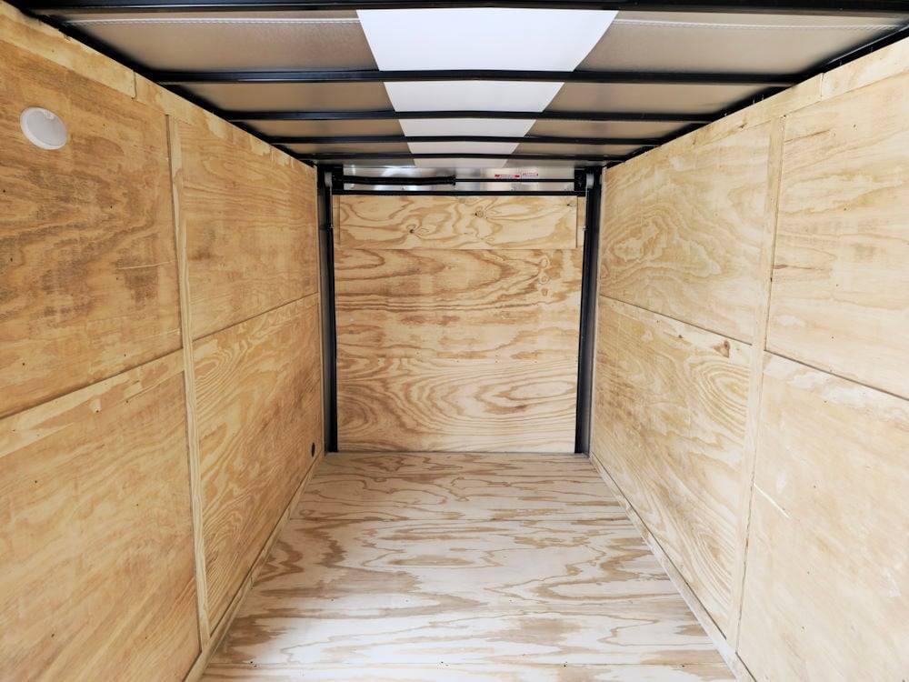 7x16 Charcoal V-Nose Enclosed Storage Trailer (2) 3,500lb Axles