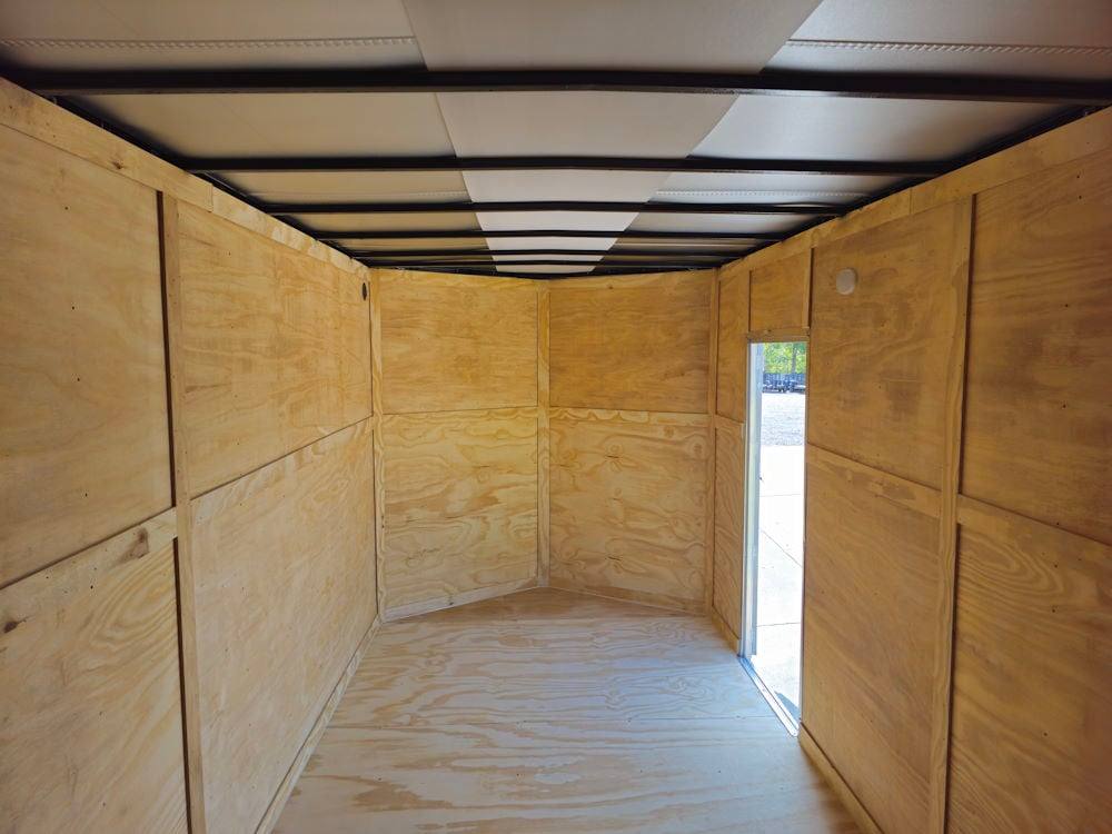 7x16 Charcoal V-Nose Enclosed Storage Trailer (2) 3,500lb Axles