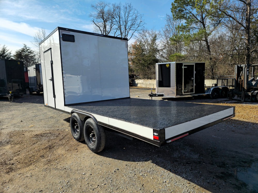 8.5' X 20' White With Blackout Hybrid Trailer (2) 7,000lb Axles