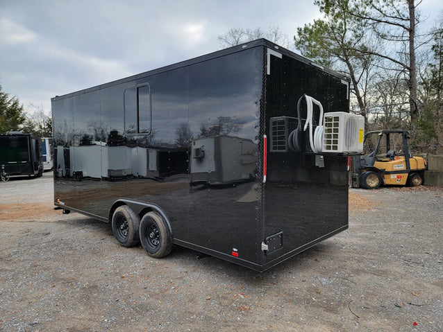 8.5' X 20' Black Concession Trailer Office & Mobile Command Center ...