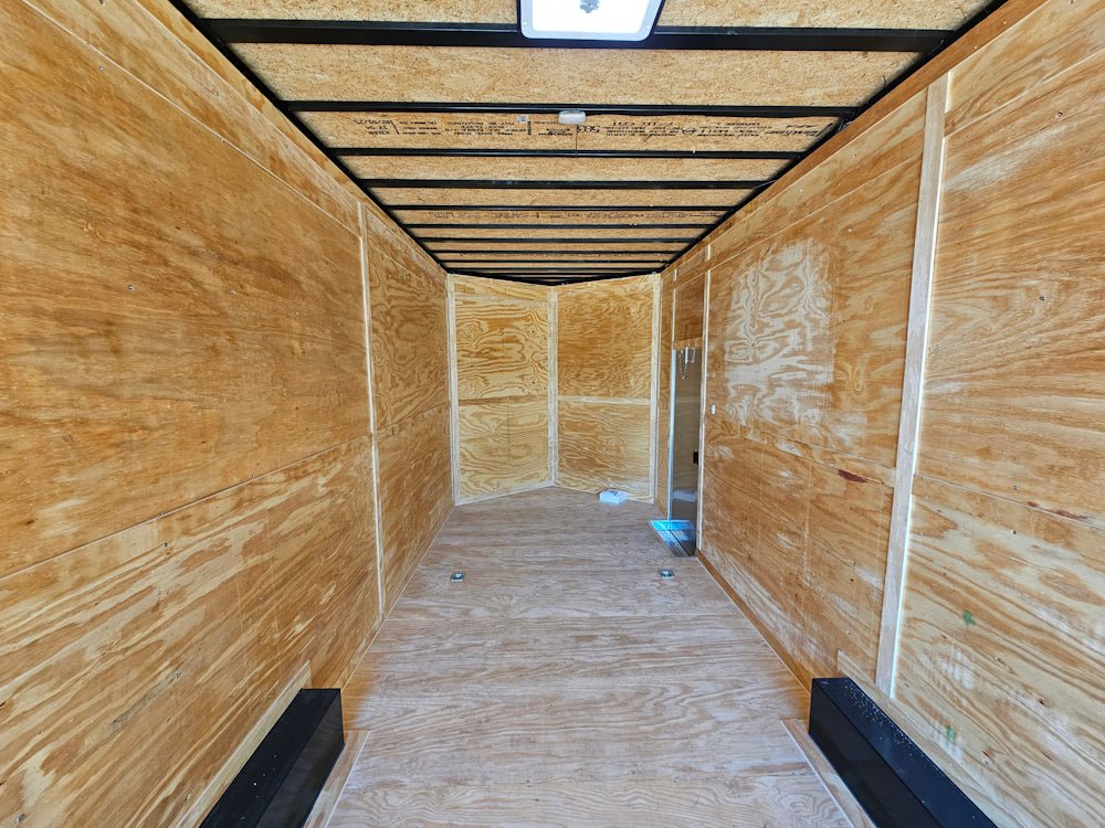 Enclosed Trailer 8.5x24 Black W/ Silver Trim Cargo & Toy Hauler 9ft ...