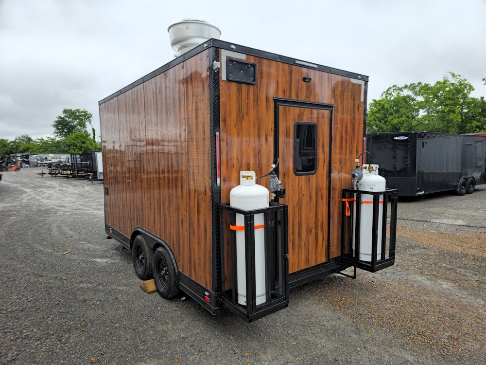 8.5' X 14' Wood Grain Concession Trailer Food Event Catering