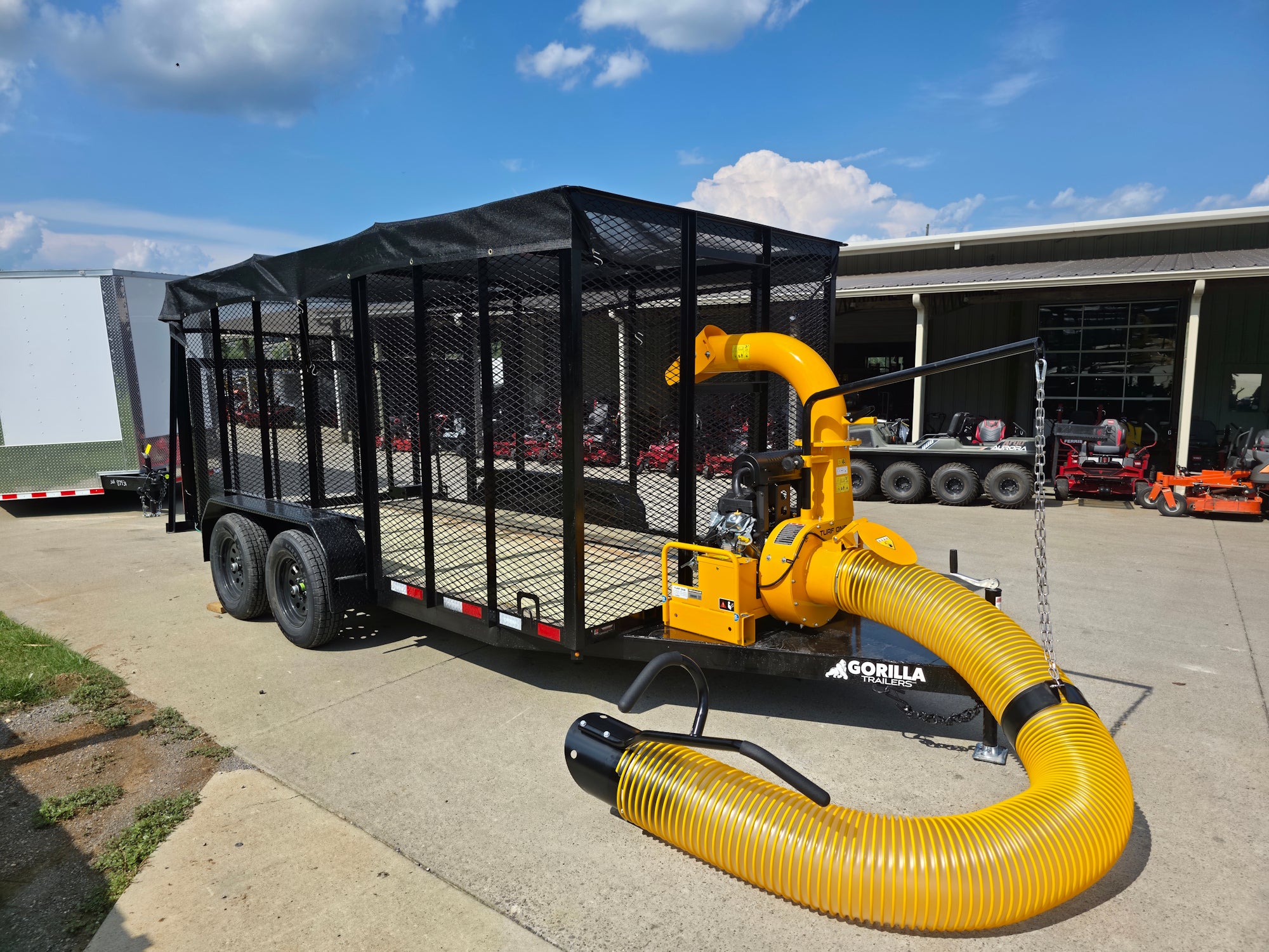 6.4x14 Debris Leaf Suction Removal Trailer with 21HP Debris Loader for