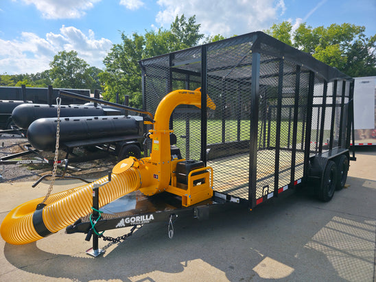 6.4x14 Debris Leaf Suction Removal Trailer with 21HP Debris Loader for ...