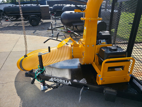 6.4x14 Debris Leaf Suction Removal Trailer with 21HP Debris Loader for ...