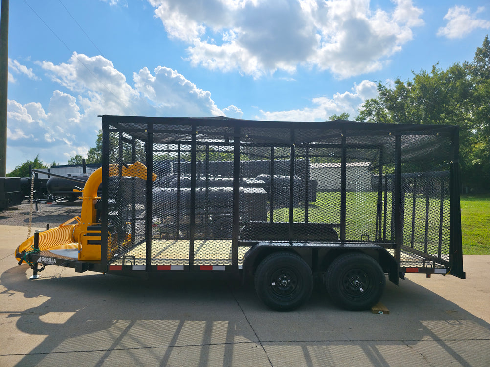 6.4x14 Debris Leaf Suction Removal Trailer with 21HP Debris Loader for ...