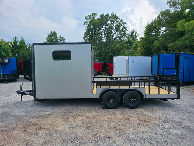 7' X 20' Silver With Blackout Custom Hybrid Trailer - SLE Equipment