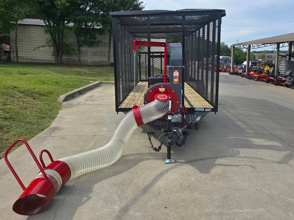 6.4x18 Debris Leaf Suction Removal Trailer with 18HP Debris Loader for ...