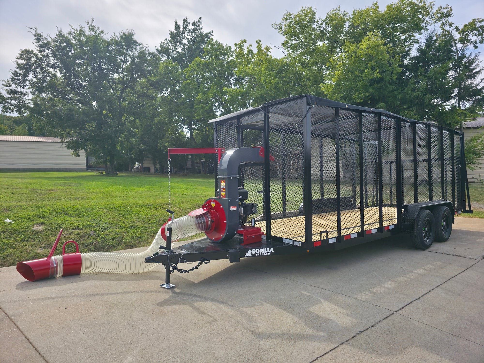 6.4x18 Debris Leaf Suction Removal Trailer with 18HP Debris Loader for