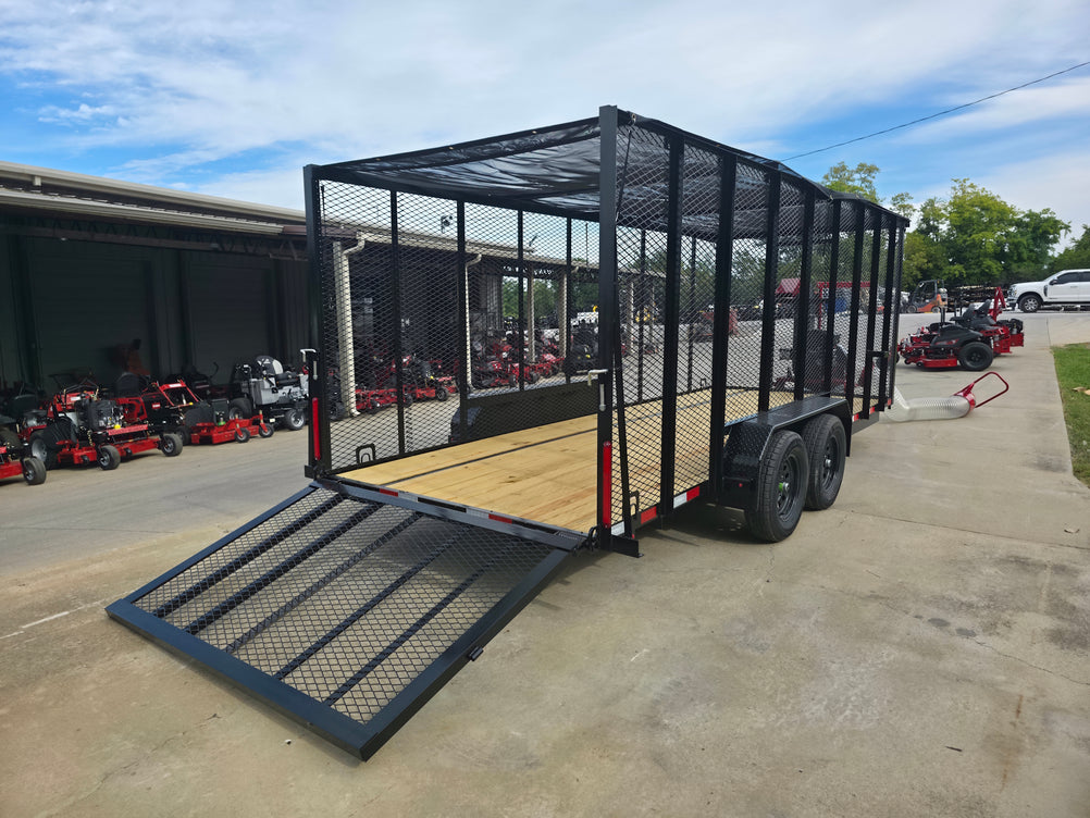 6.4x18 Debris Leaf Suction Removal Trailer with 18HP Debris Loader for ...