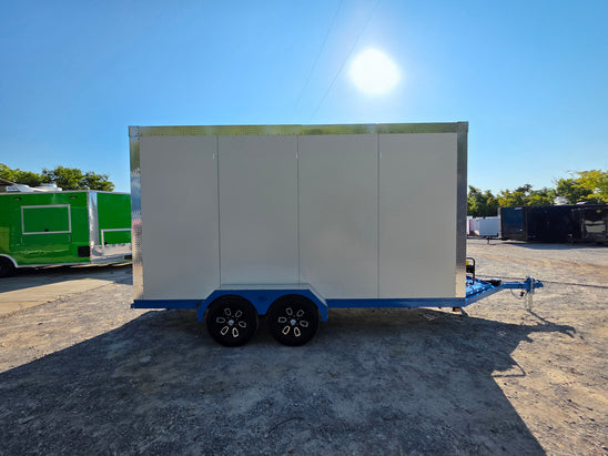 Custom 7' X 16' White Refrigerated Cooler and Freezer Trailer (Include