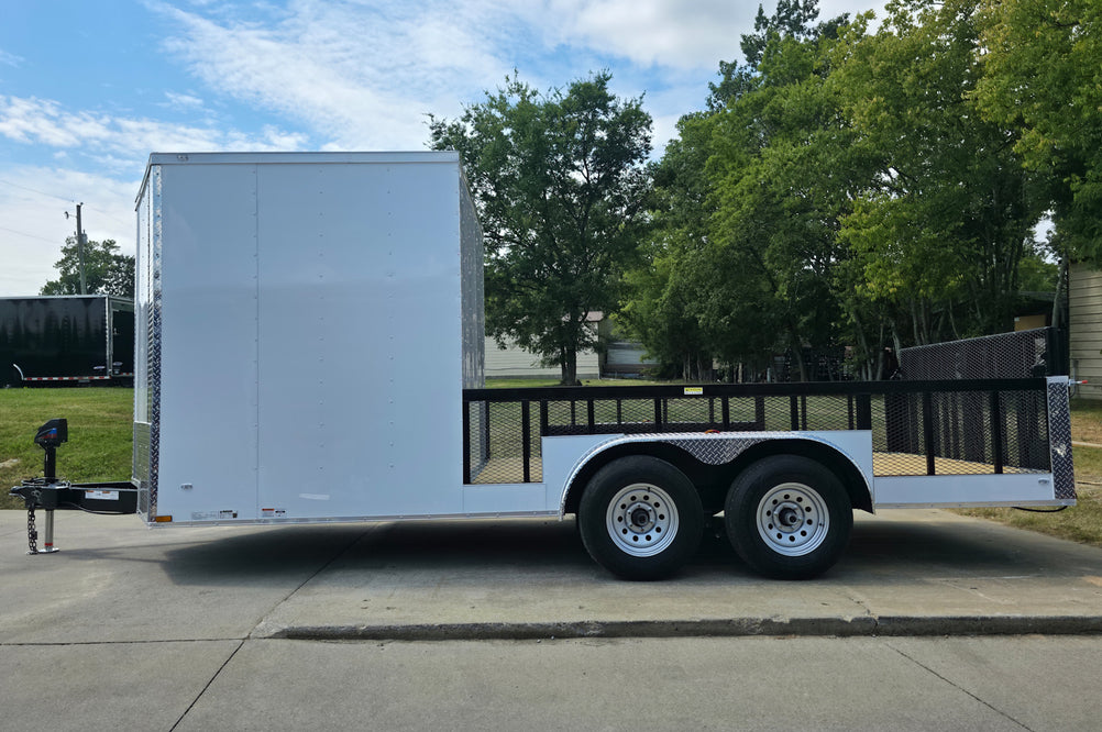 7x18 Hybrid Enclosed and Utility Trailer all in one (2) 5200LB Axles ...