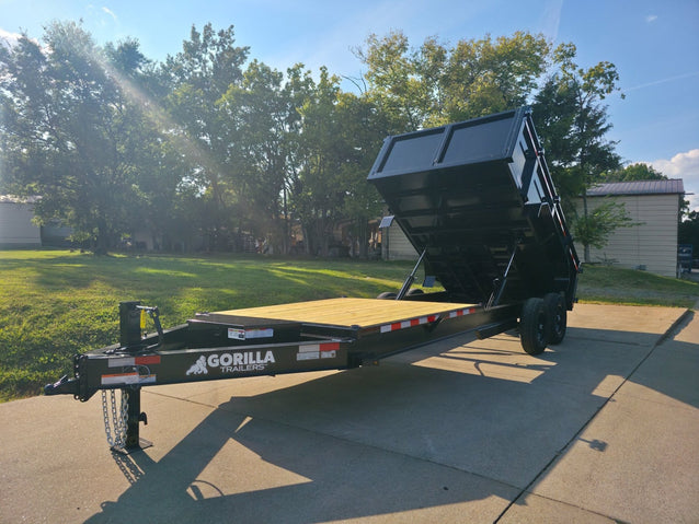 7x20 Hybrid Dump Utility Trailer with 3ft Sides Open Deck Equipment (2 ...