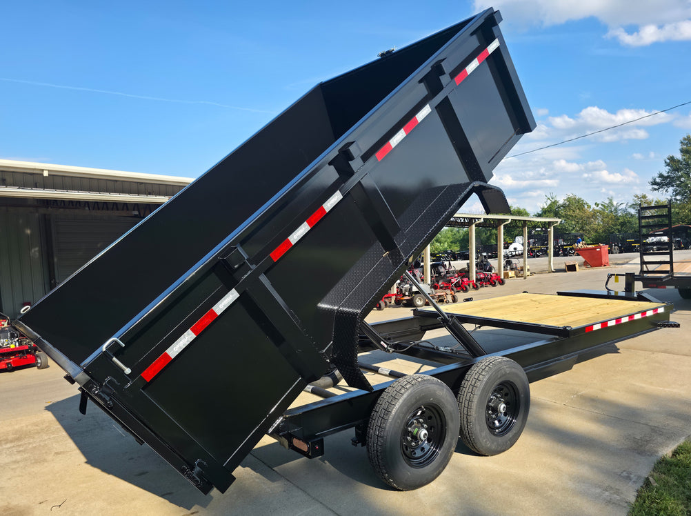 7x20 Hybrid Dump Utility Trailer with 3ft Sides Open Deck Equipment (2 ...
