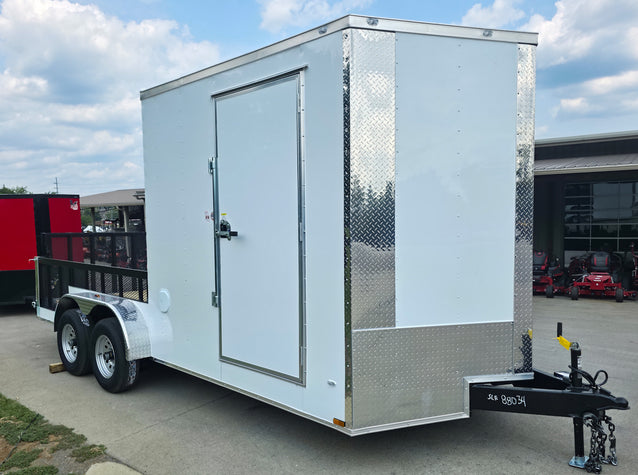 7x18 Hybrid Enclosed Trailer with Side Door (2) 5,200lb Axles Storage