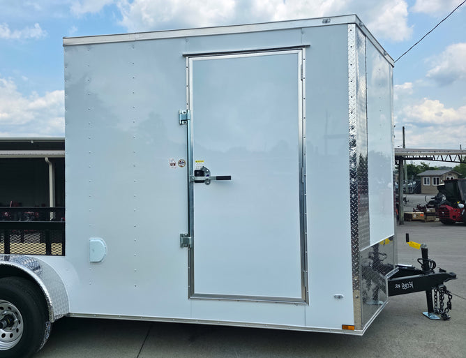 7x18 Hybrid Enclosed Trailer with Side Door (2) 5,200lb Axles Storage