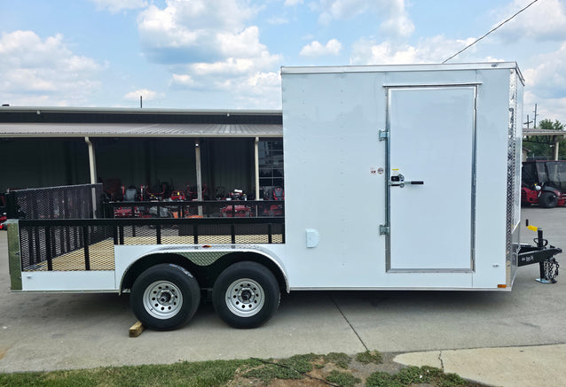 7x18 Hybrid Enclosed Trailer with Side Door (2) 5,200lb Axles Storage