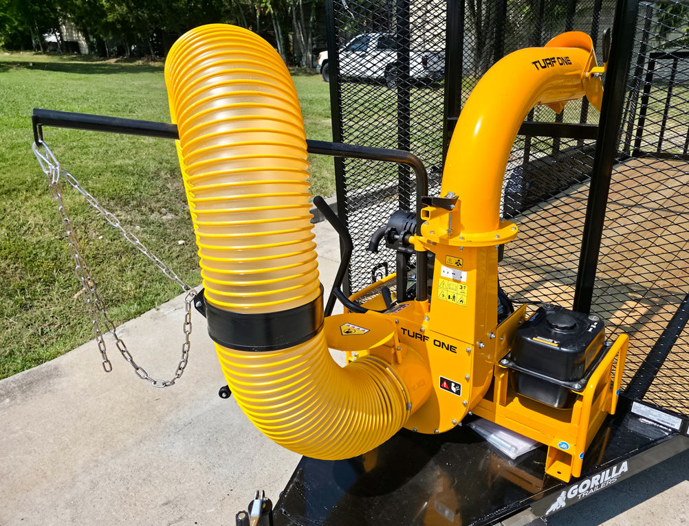6.4x18 Debris Leaf Suction Removal Trailer with 21HP Debris Loader for ...