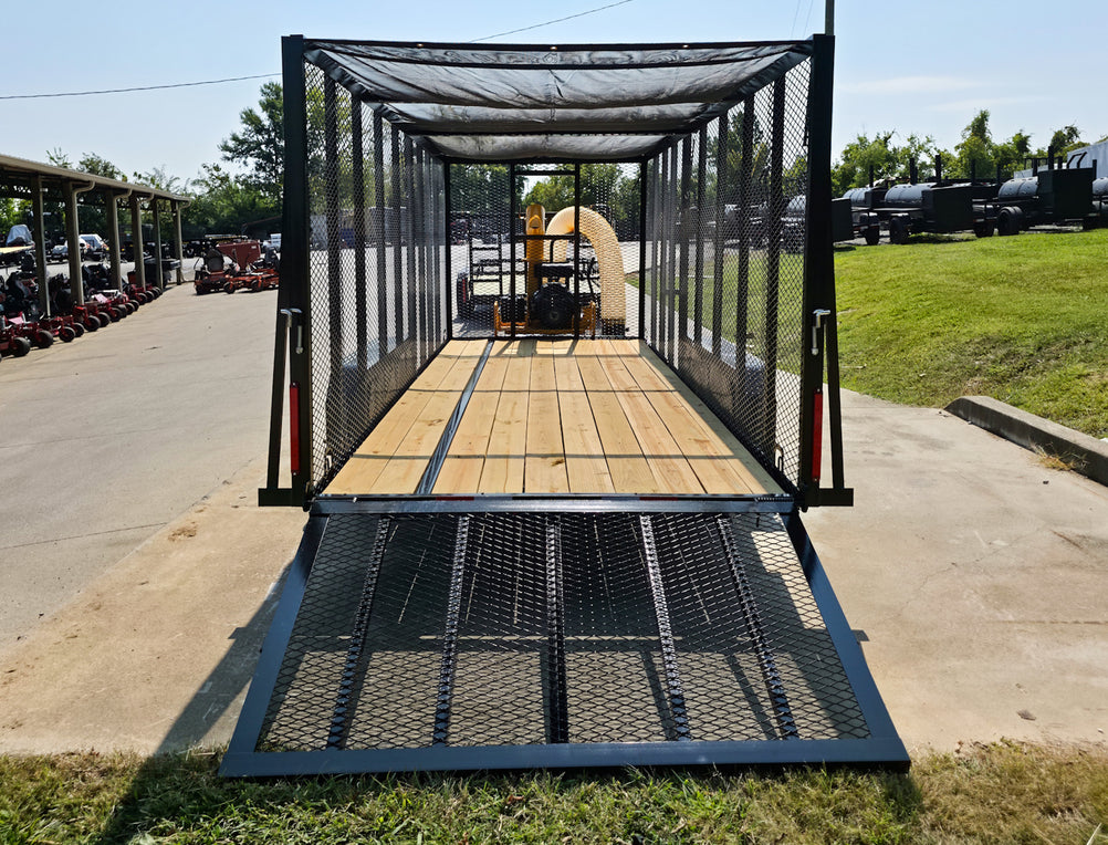 6.4x18 Debris Leaf Suction Removal Trailer with 21HP Debris Loader for ...