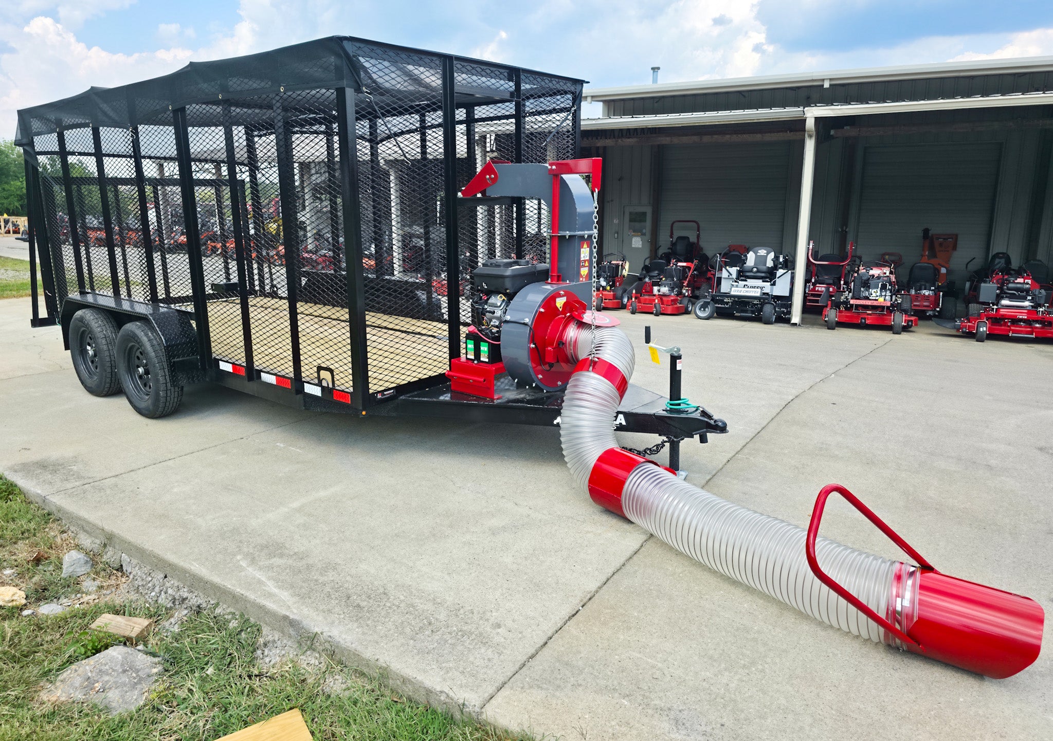 6.4x14 Debris Leaf Suction Removal Trailer with 18HP Debris Loader for