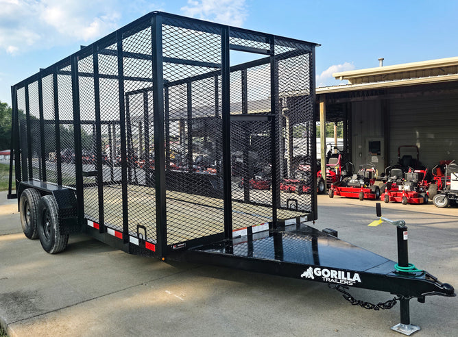 6.4' x 14' Leaf Cage Debris Loader Utility Trailer (2) 3500 Axles