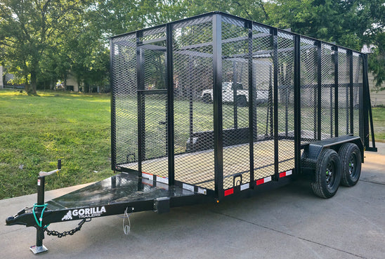 6.4' x 14' Leaf Cage Debris Loader Utility Trailer (2) 3500 Axles