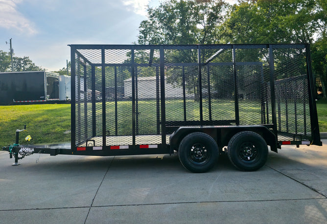 6.4' x 14' Leaf Cage Debris Loader Utility Trailer (2) 3500 Axles