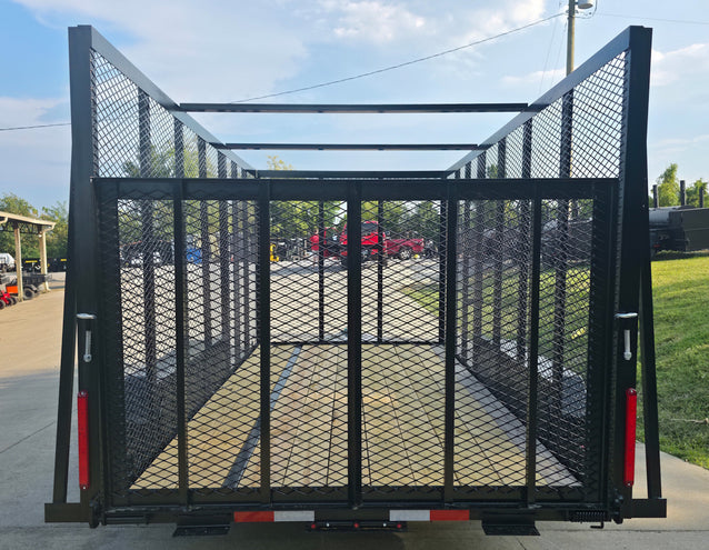 6.4' x 14' Leaf Cage Debris Loader Utility Trailer (2) 3500 Axles