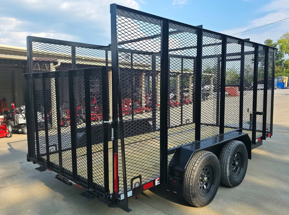 6.4' x 14' Leaf Cage Debris Loader Utility Trailer (2) 3500 Axles