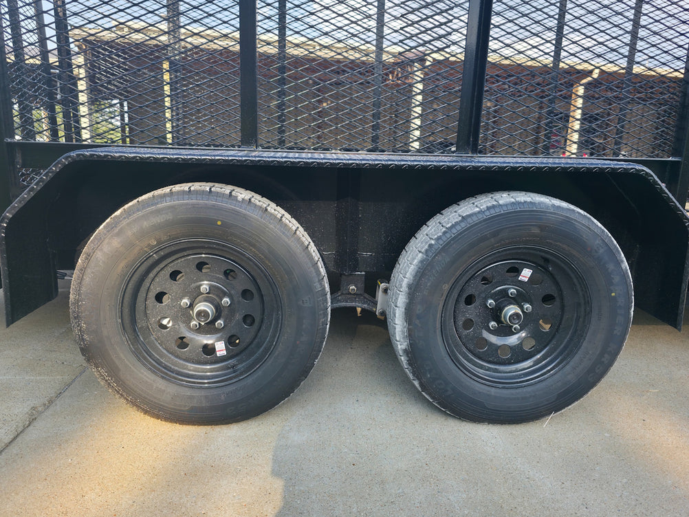 6.4' x 14' Leaf Cage Debris Loader Utility Trailer (2) 3500 Axles
