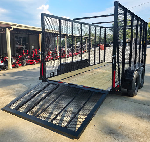6.4' x 14' Leaf Cage Debris Loader Utility Trailer (2) 3500 Axles