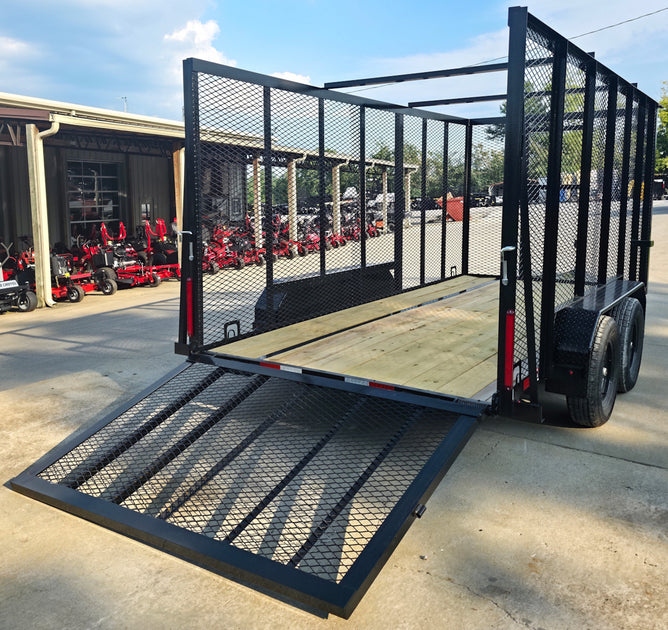 6.4' x 14' Leaf Cage Debris Loader Utility Trailer (2) 3500 Axles
