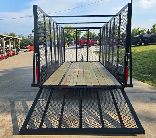 6.4' x 14' Leaf Cage Debris Loader Utility Trailer (2) 3500 Axles
