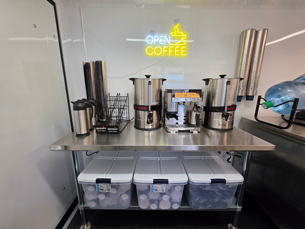 7' X 12' Coffee Theme Custom Concession Trailer Event Catering