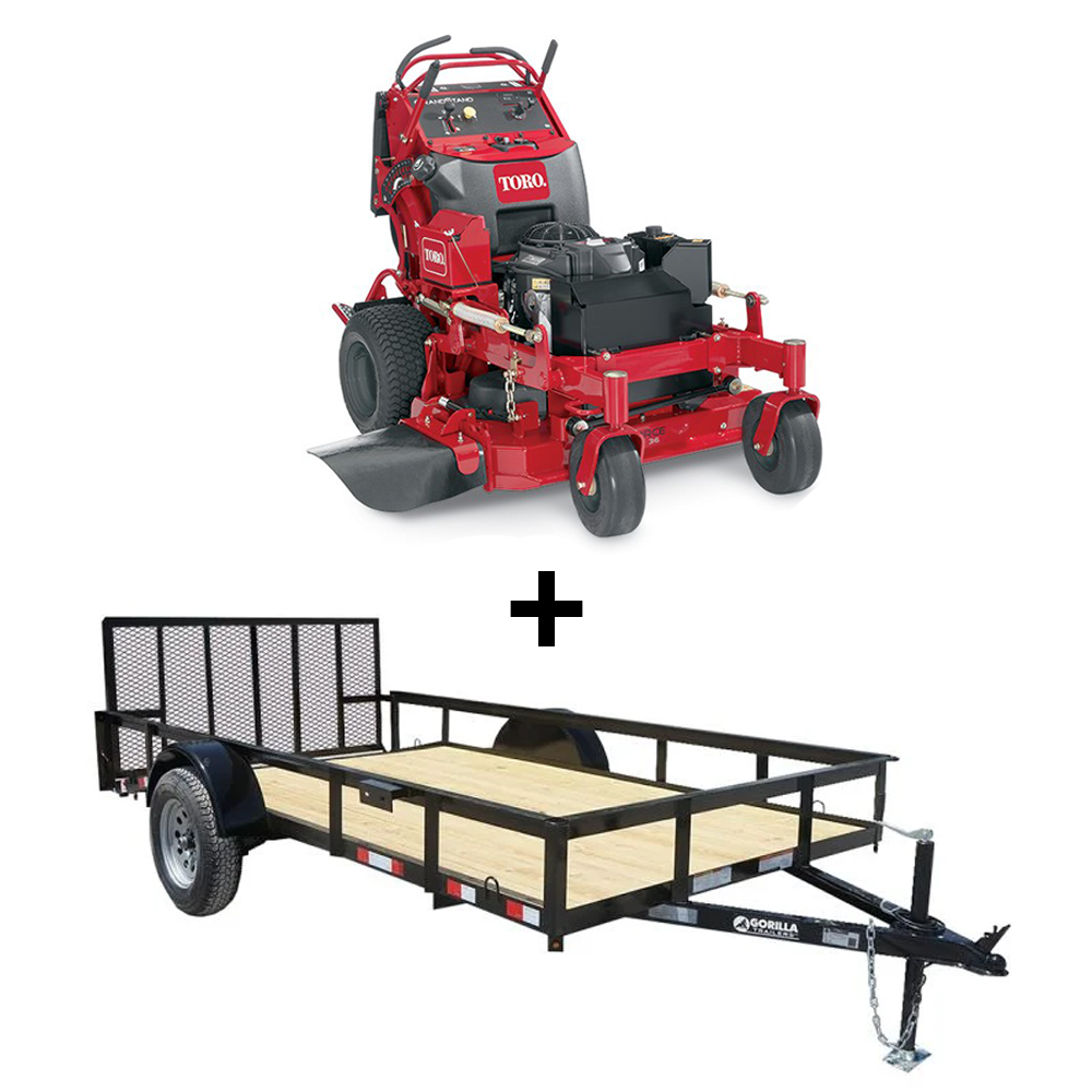 Toro 74534 GrandStand Stand On Mower Utility Trailer Bundle