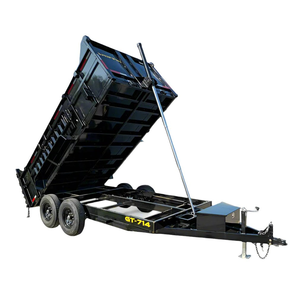 7x14 Telescopic Dump Trailer with 3ft Sides (2) 7K Axles