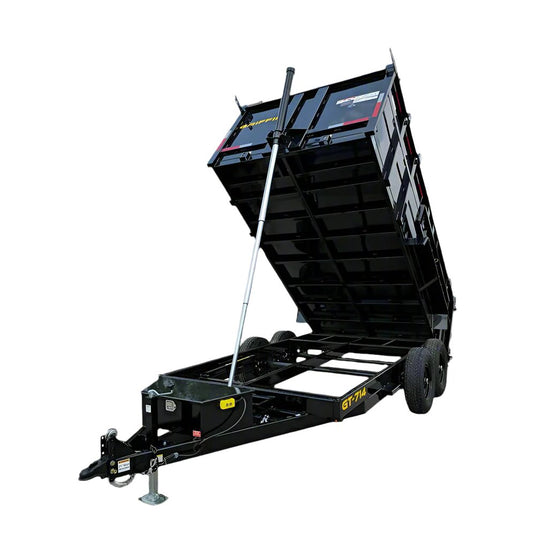7x14 Telescopic Dump Trailer with 4ft Sides (2) 7K Axles