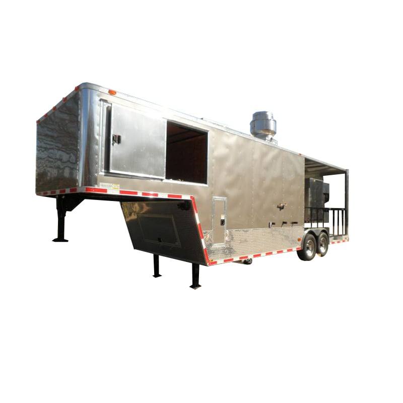Concession Trailer 8.5'x29' Silver - Gooseneck Catering Event BBQ Smok