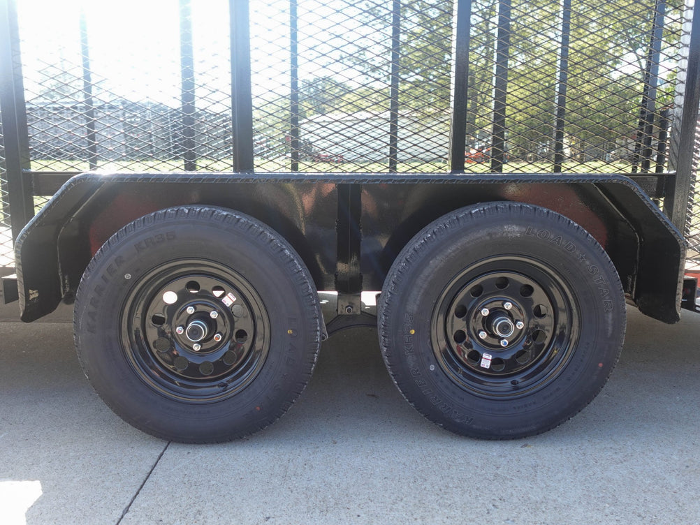 6.4x16 Dovetail Utility Trailer 6ft Mesh Sides (2) 3,500lb Axles - SLE ...