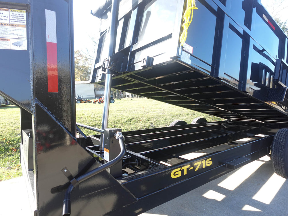 7x16 Telescopic IBeam Dump Trailer 4ft Sides (2) 7K Axles