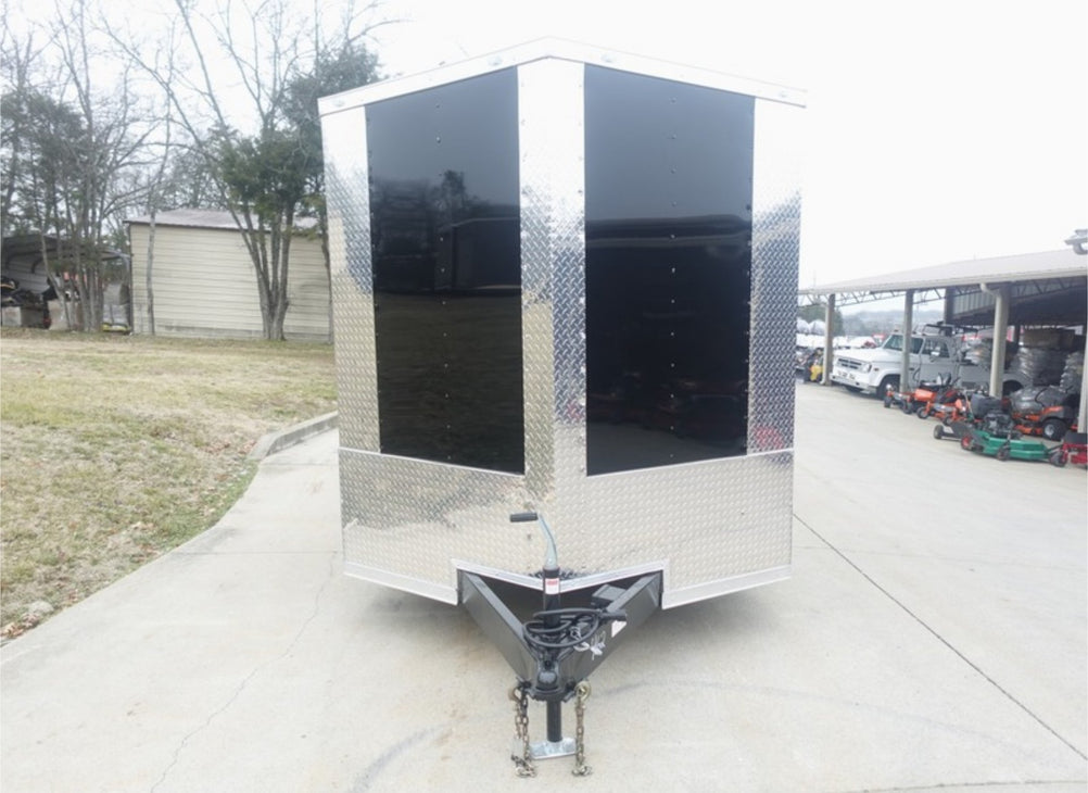 7x20 Black V-nose Hybrid Enclosed Trailer (2) 7K Axles - SLE Equipment