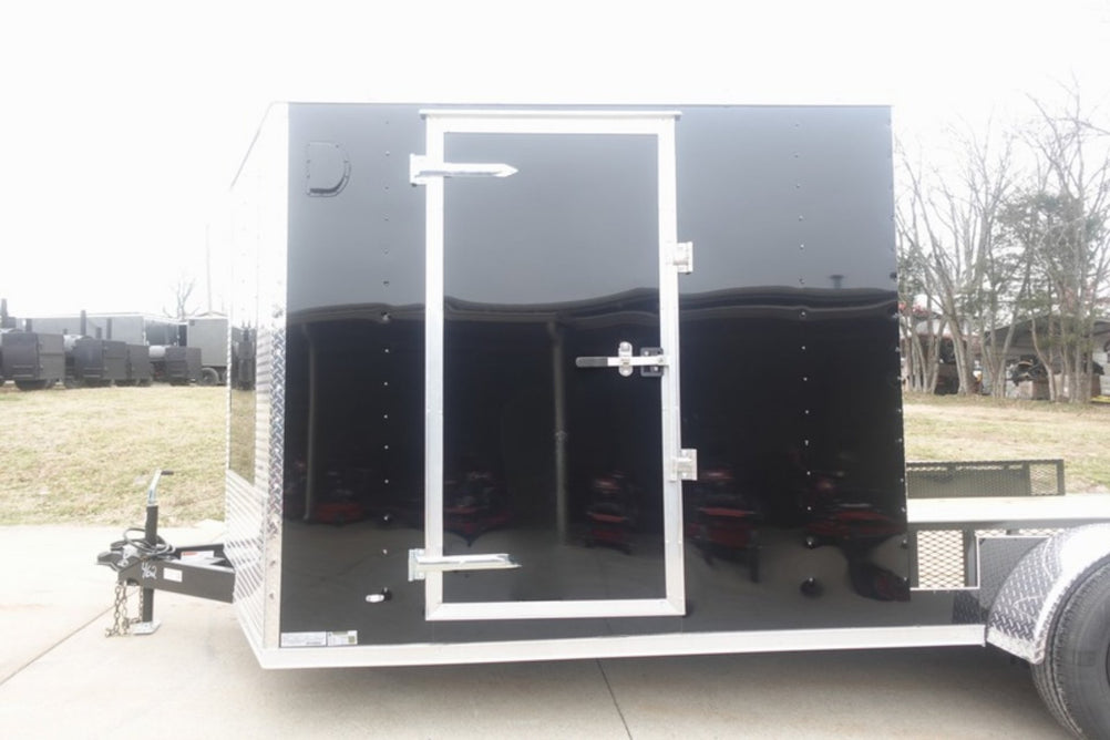 7x20 Black V-nose Hybrid Enclosed Trailer (2) 7K Axles - SLE Equipment